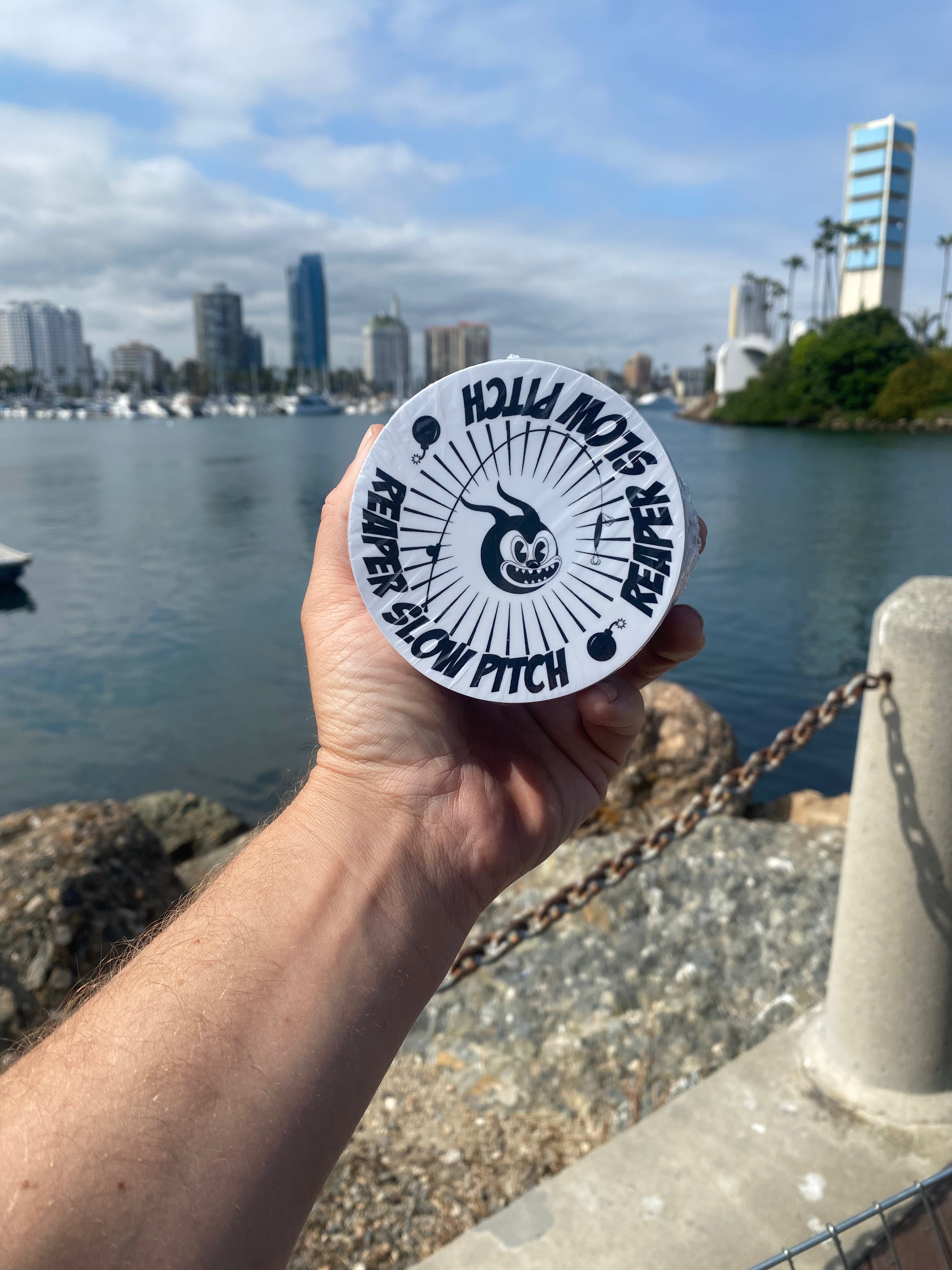 Reaper 4" circle sticker – Reaper Slow Pitch